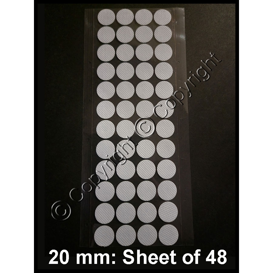Adhesive Synthetic Filter Disc Stickers - 20 mm - Sheet of 48 : Shroom ...